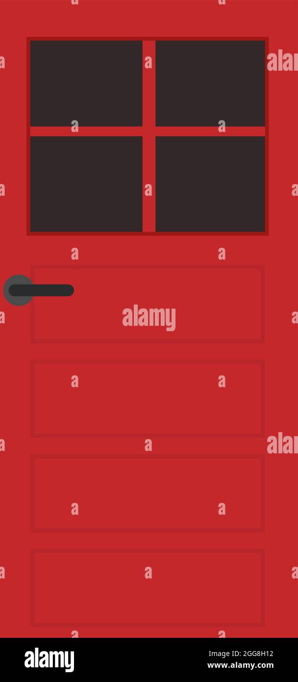 Red door, illustration, vector on a white background Stock Vector Image ...