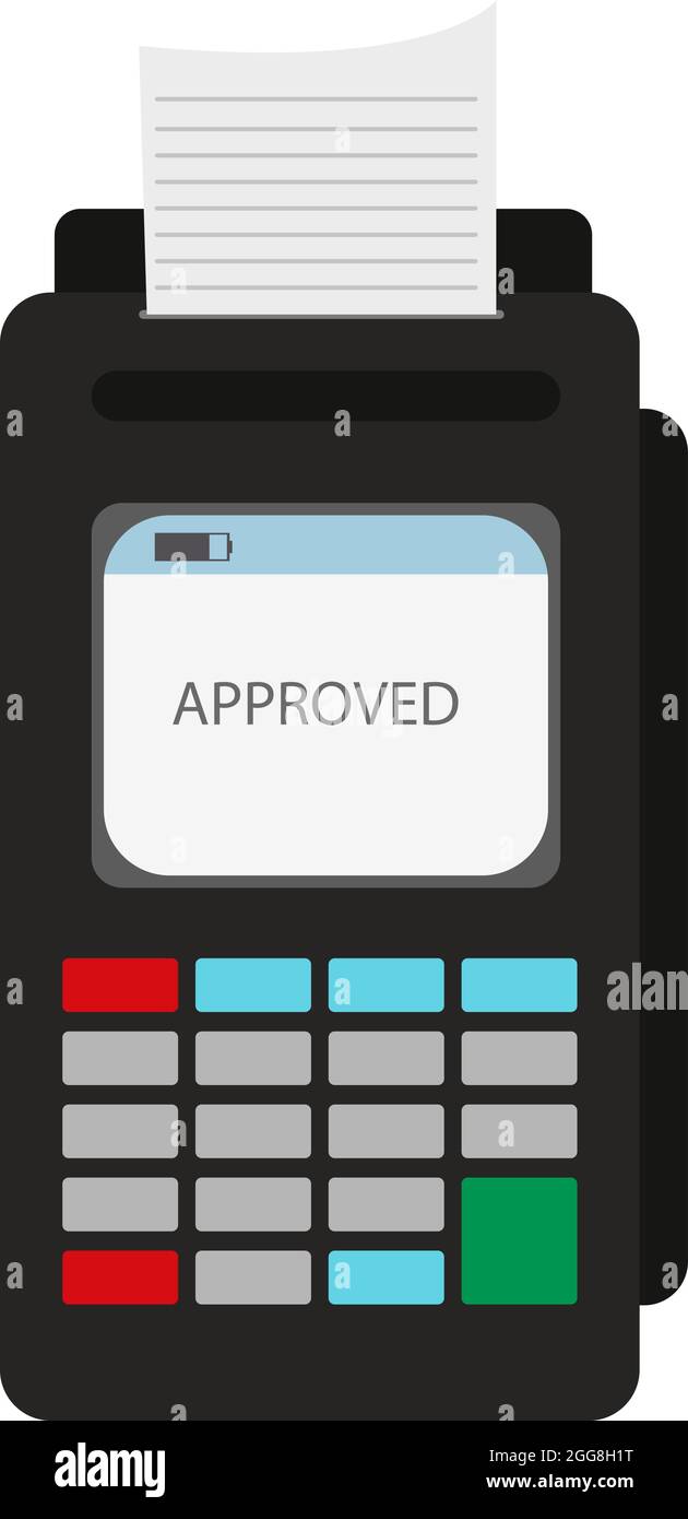 Card swipe machine, illustration, vector on a white background Stock ...