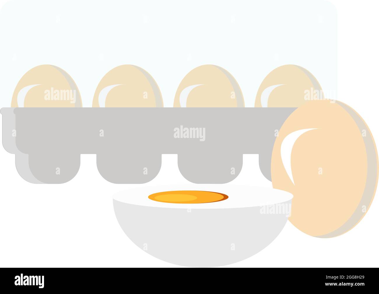 Carton of eggs, illustration, vector on a white background Stock Vector ...