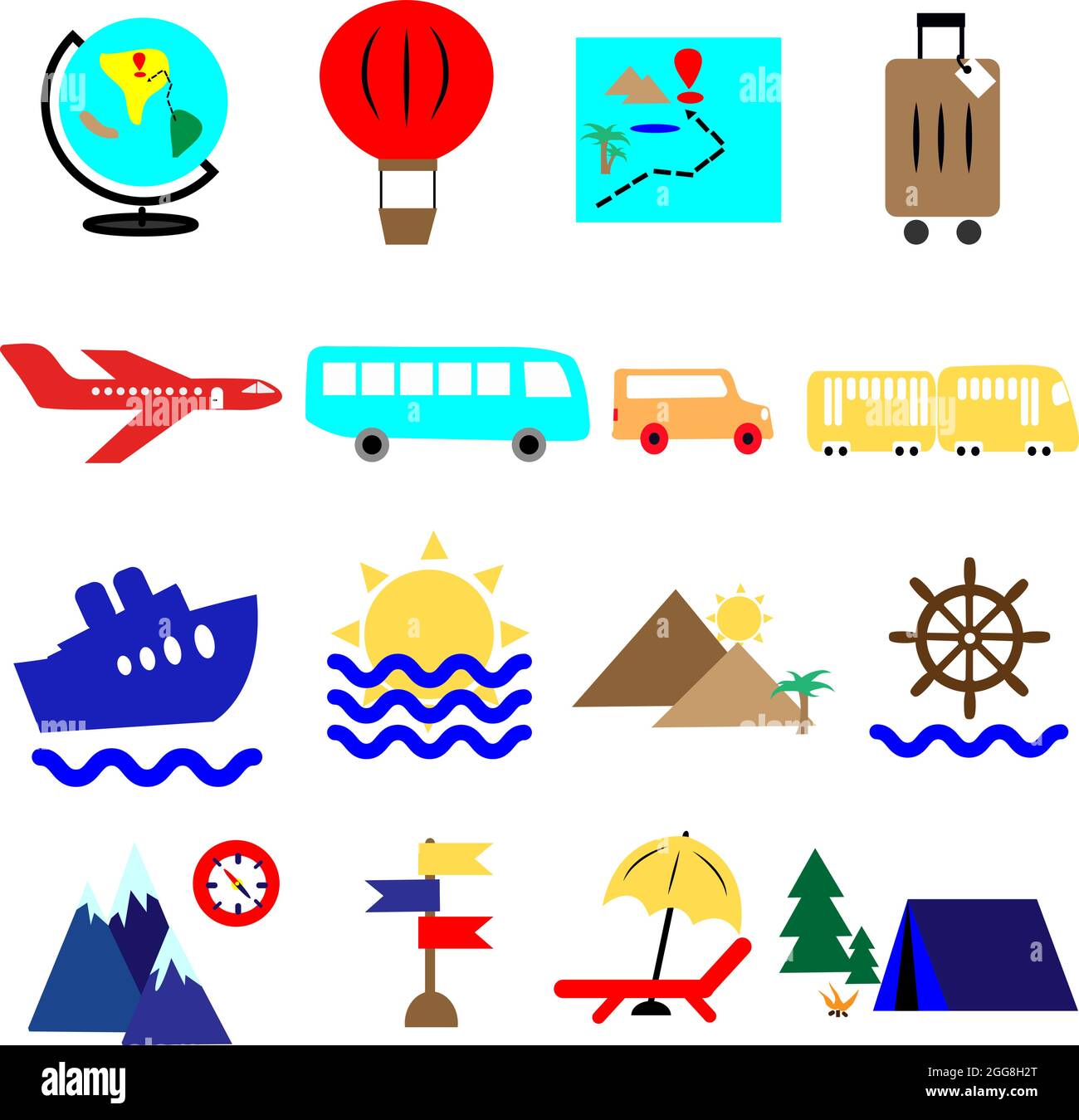 Travel season, illustration, vector, on a white background Stock Vector ...