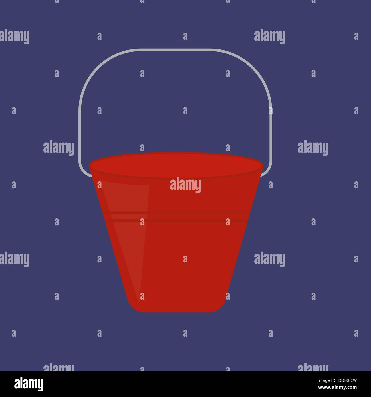 Red fire bucket, illustration, vector on a white background Stock ...