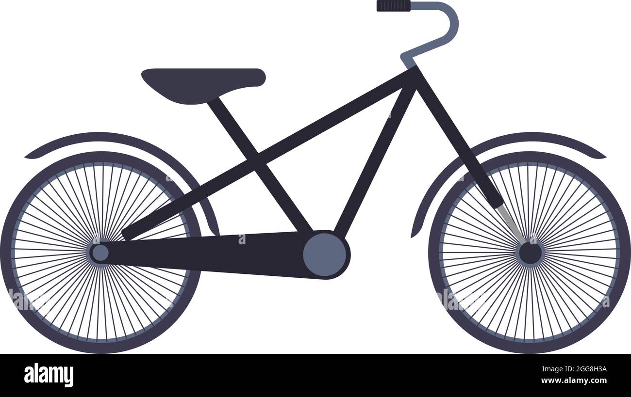 Black modern bicycle, illustration, vector on a white background Stock ...