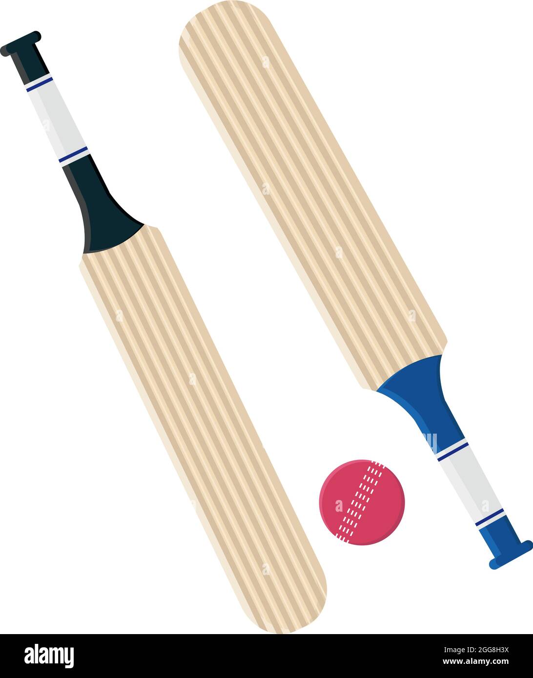 Bats and ball, illustration, vector on a white background Stock Vector ...