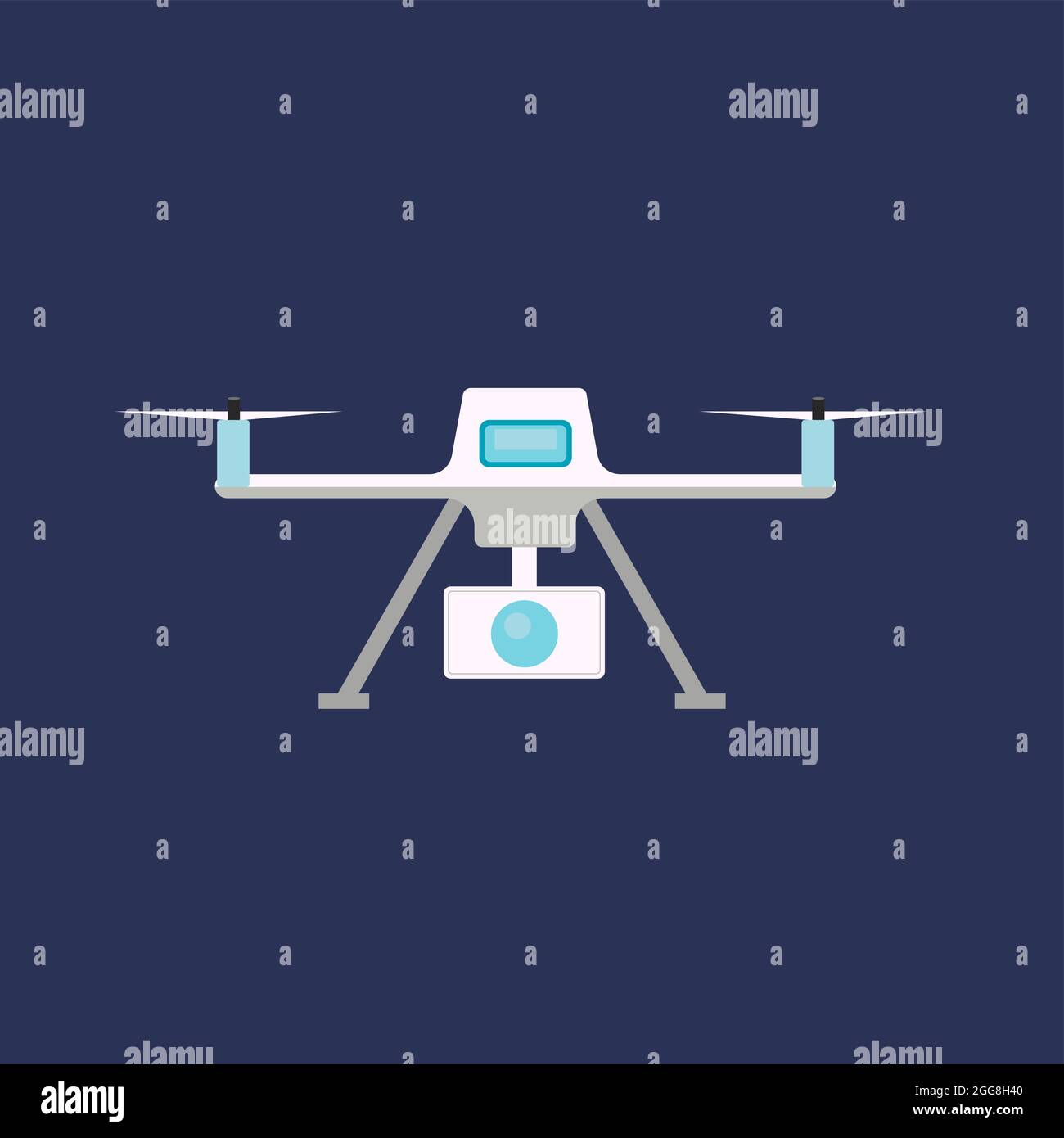 White drone, illustration, vector on a white background Stock Vector ...