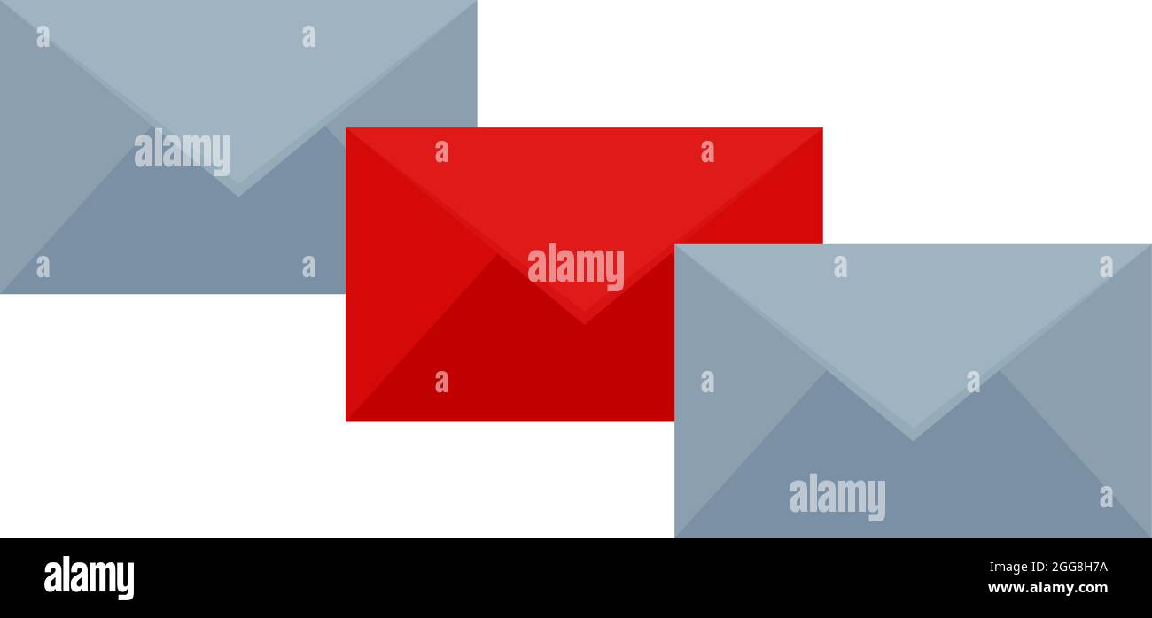 Three envelopes, illustration, vector on a white background Stock ...