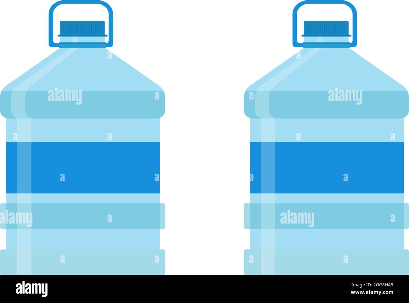 Two gallons of water, illustration, vector on a white background Stock ...