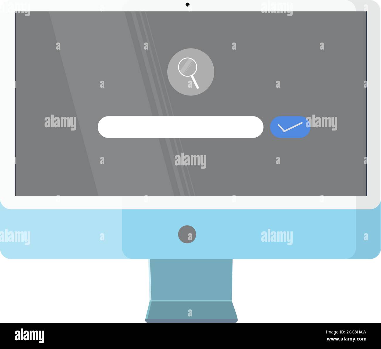 Computer monitor, illustration, vector on a white background Stock ...