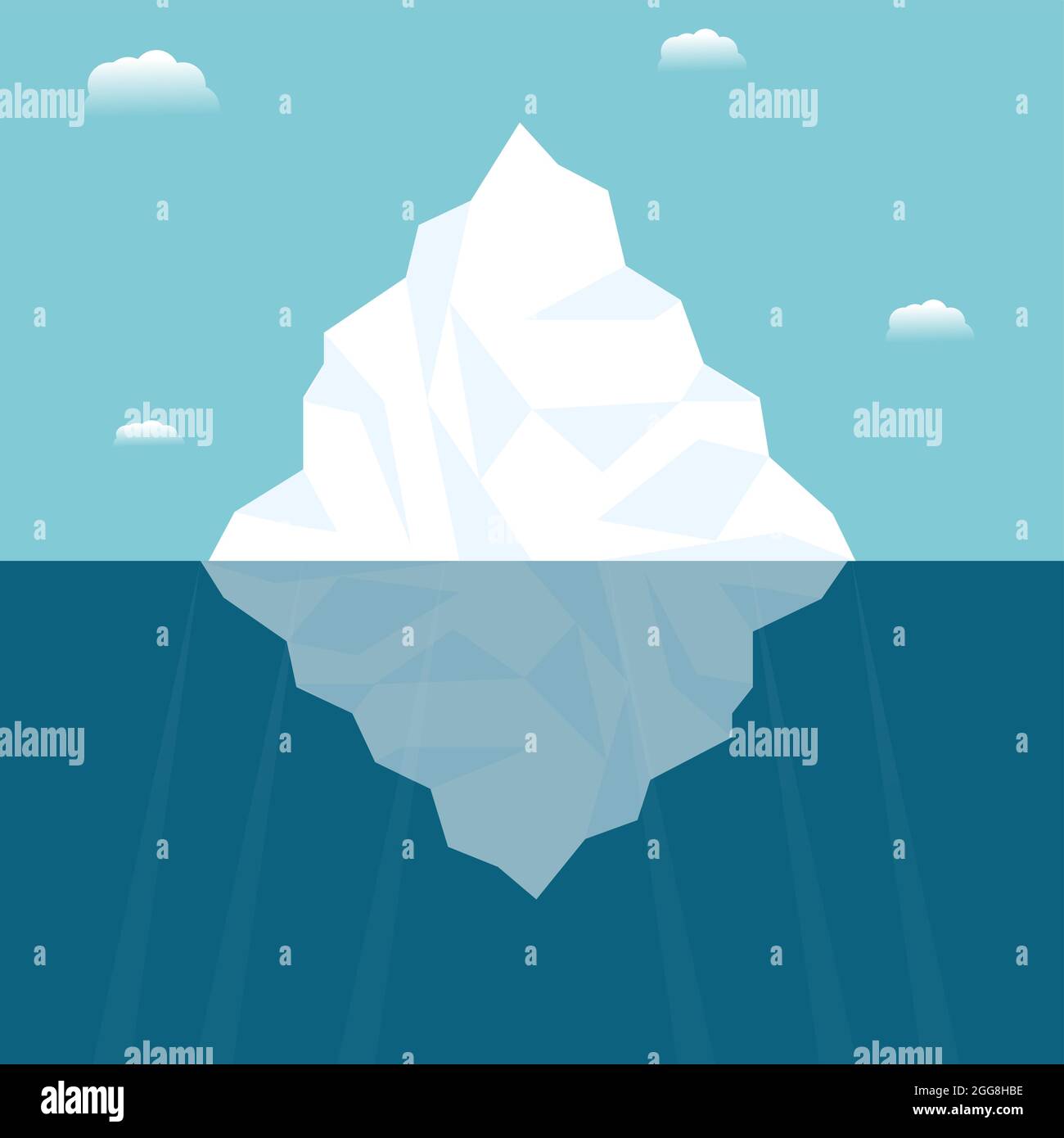 Big iceberg, illustration, vector on a white background Stock Vector ...