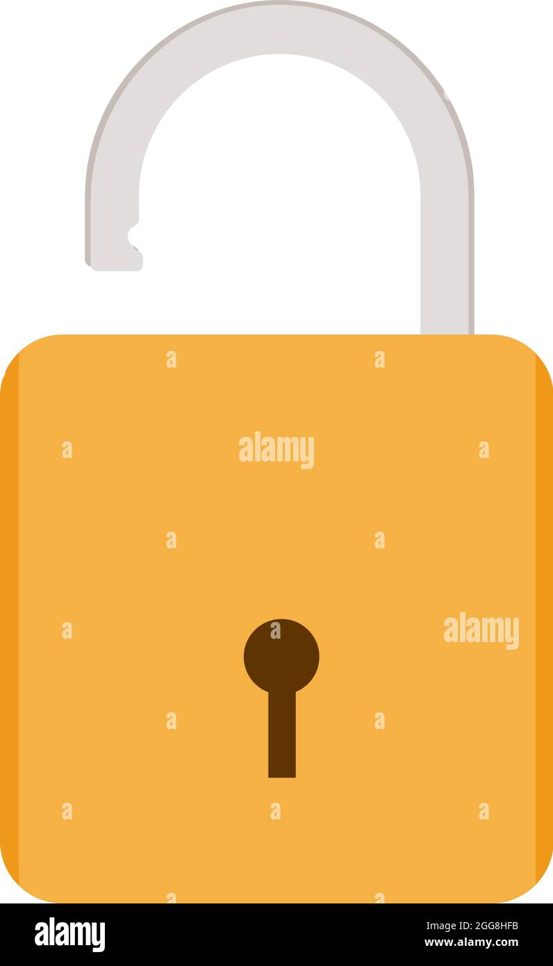Golden lock, illustration, vector on a white background Stock Vector ...