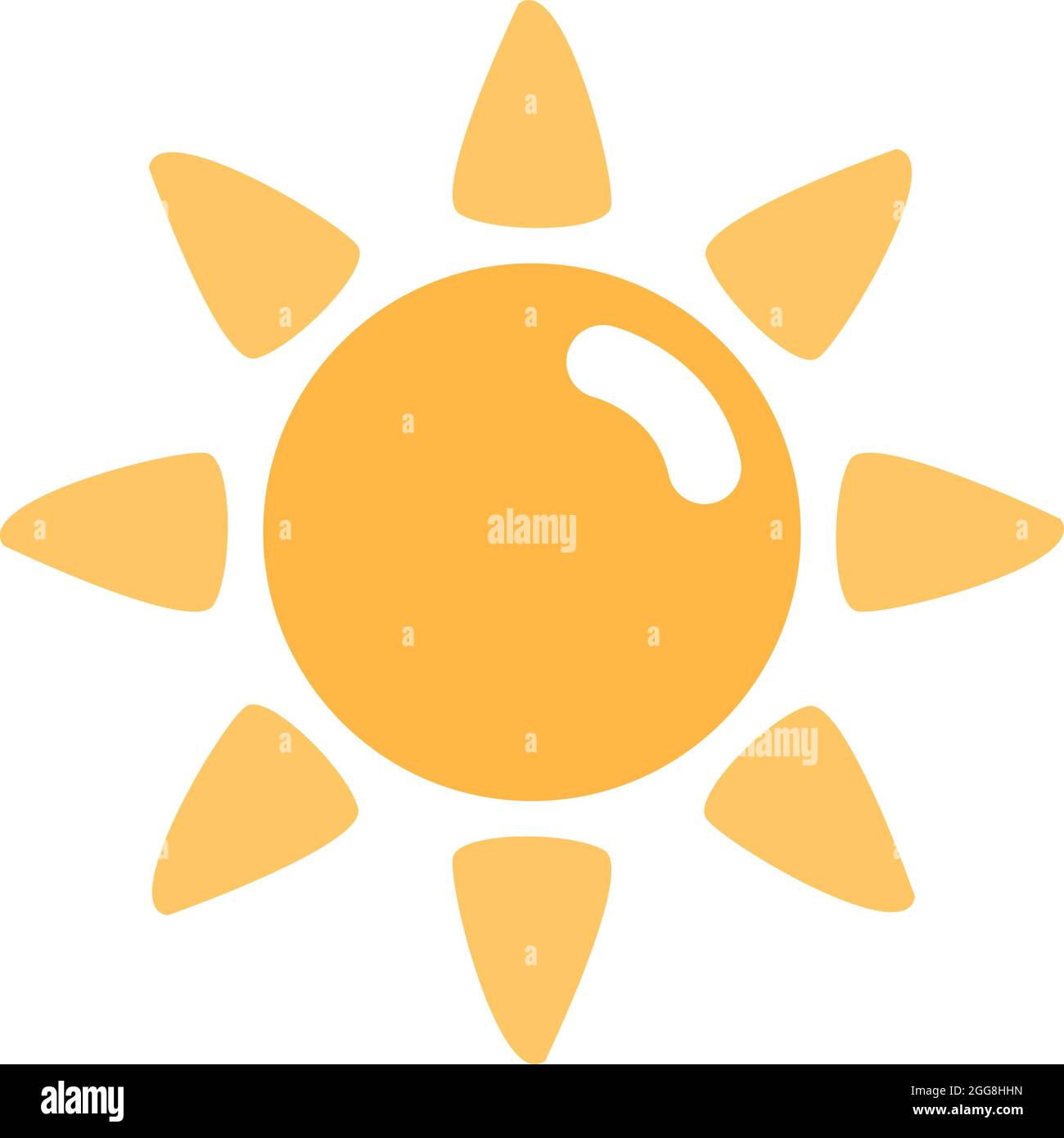 Yellow sun,illustration, vector, on a white background Stock Vector ...