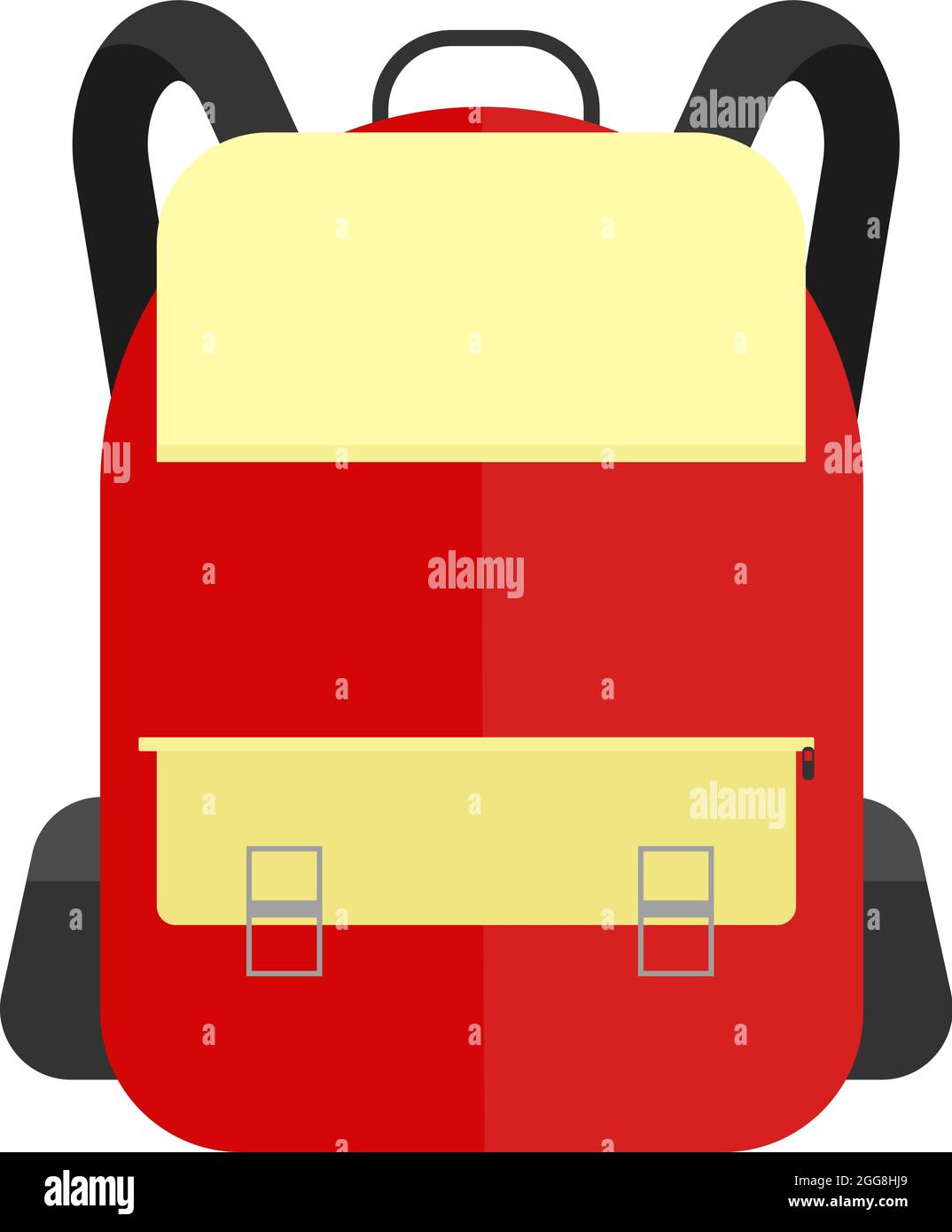 Red school backpack, illustration, vector on a white background Stock ...
