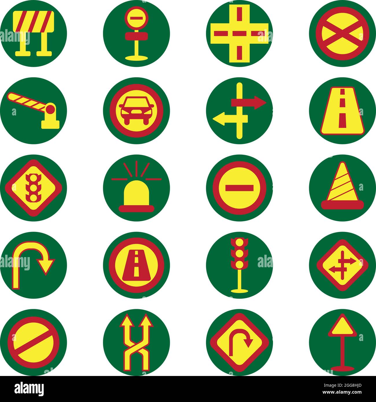 Traffic signs icon pack, illustration, vector, on a white background ...