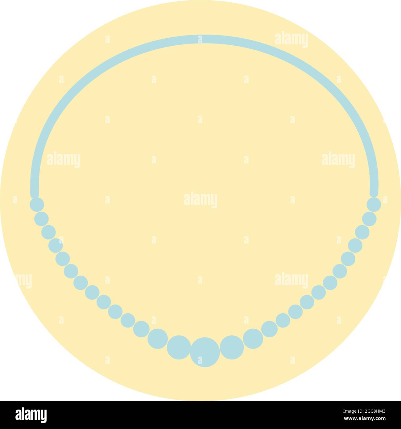 Blue pearl necklace,illustration, vector, on a white background Stock ...