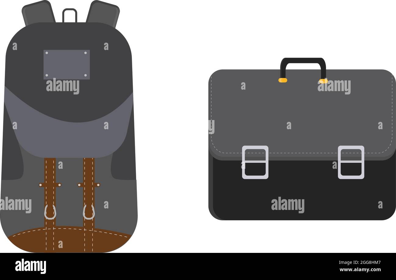 Two Black Bags Illustration Vector On A White Background Stock Vector