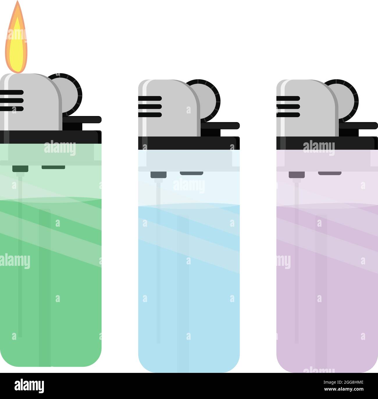 Small lighters, illustration, vector on a white background Stock Vector ...