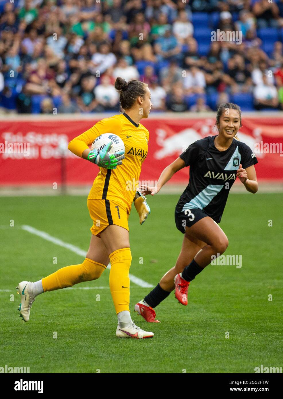Harrison, United States. 29th Aug, 2021. Kailen Sheridan #1 Goalkeeper ...
