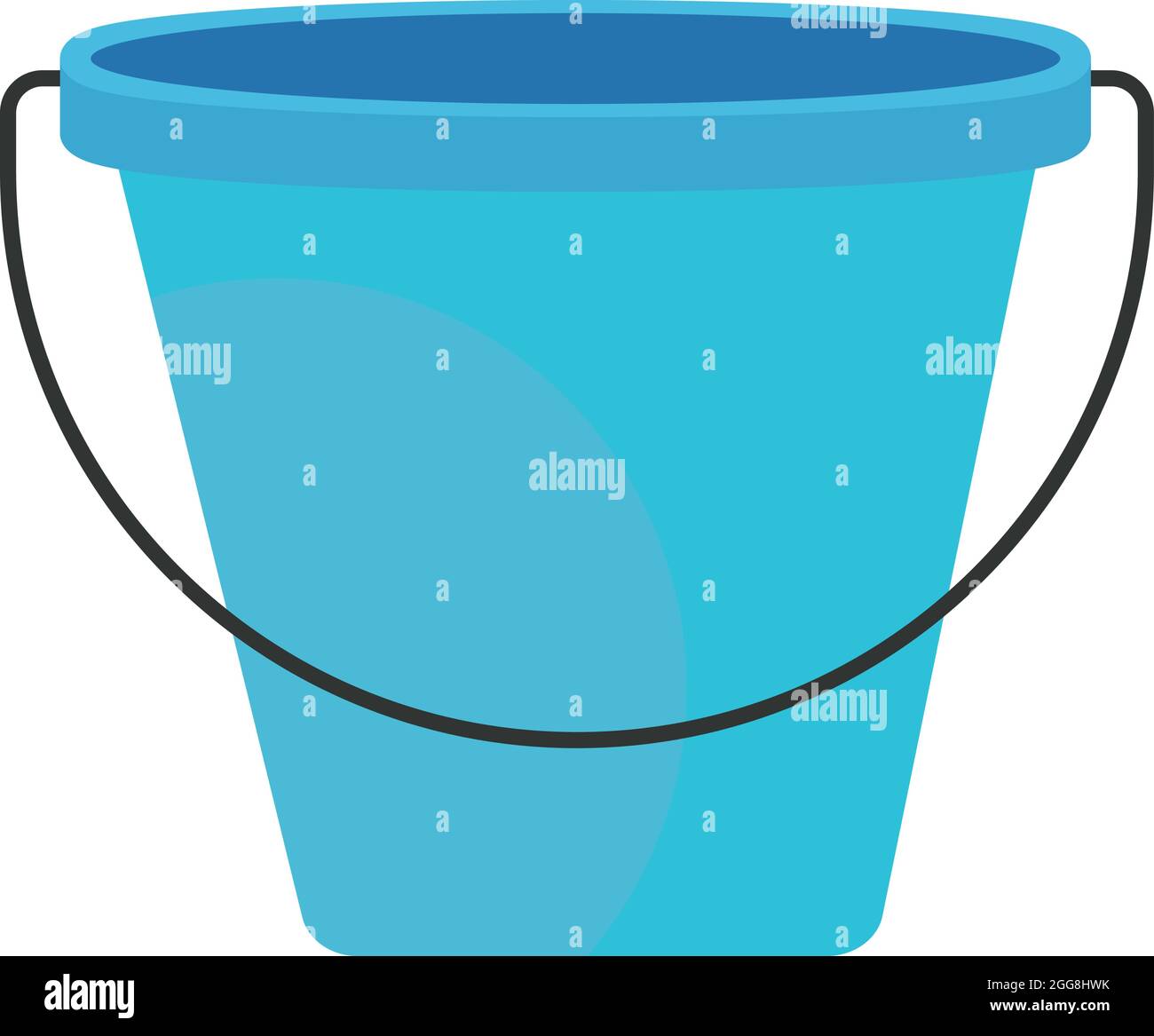 Blue bucket, illustration, vector on a white background Stock Vector ...