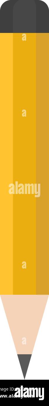 Yellow pencil, illustration, vector on a white background Stock Vector ...