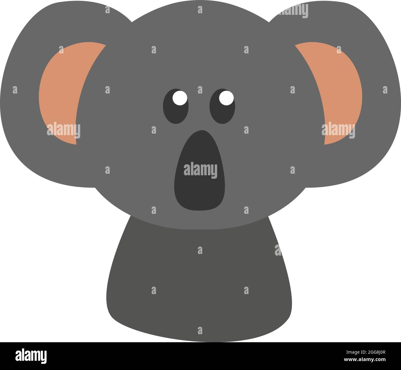 Grey koala, illustration, vector, on a white background Stock Vector ...