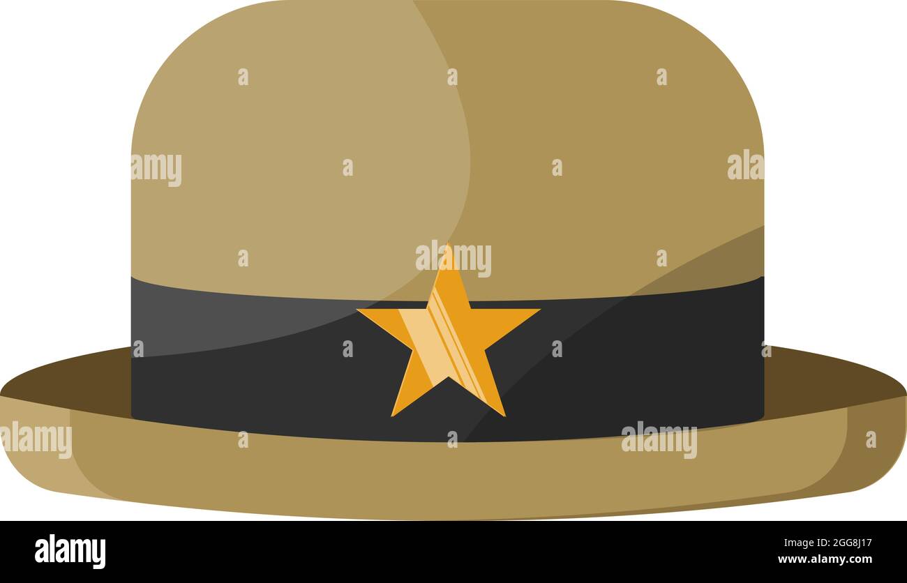 Sheriffs hat, illustration, vector on a white background Stock Vector ...