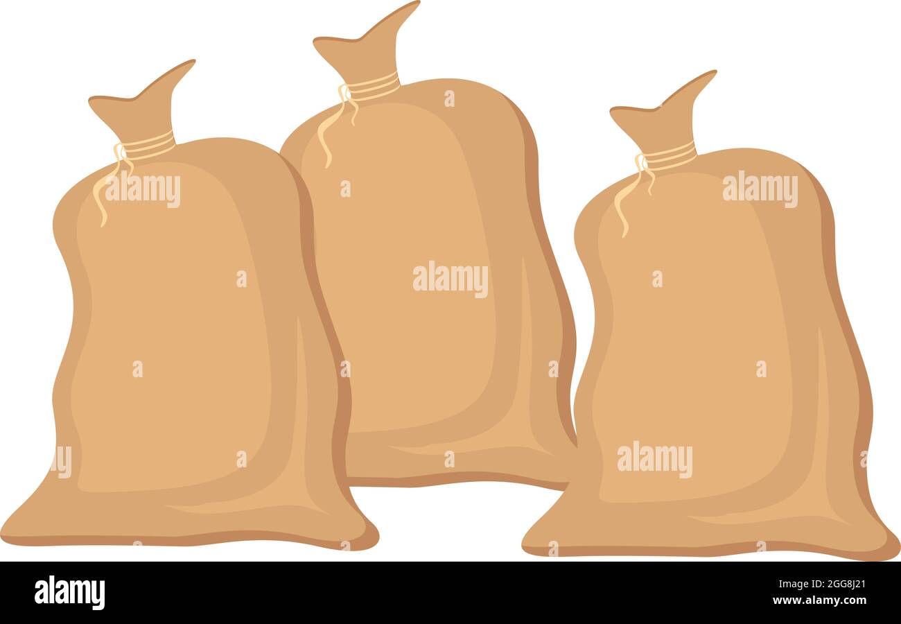 Three sacks, illustration, vector on a white background Stock Vector ...