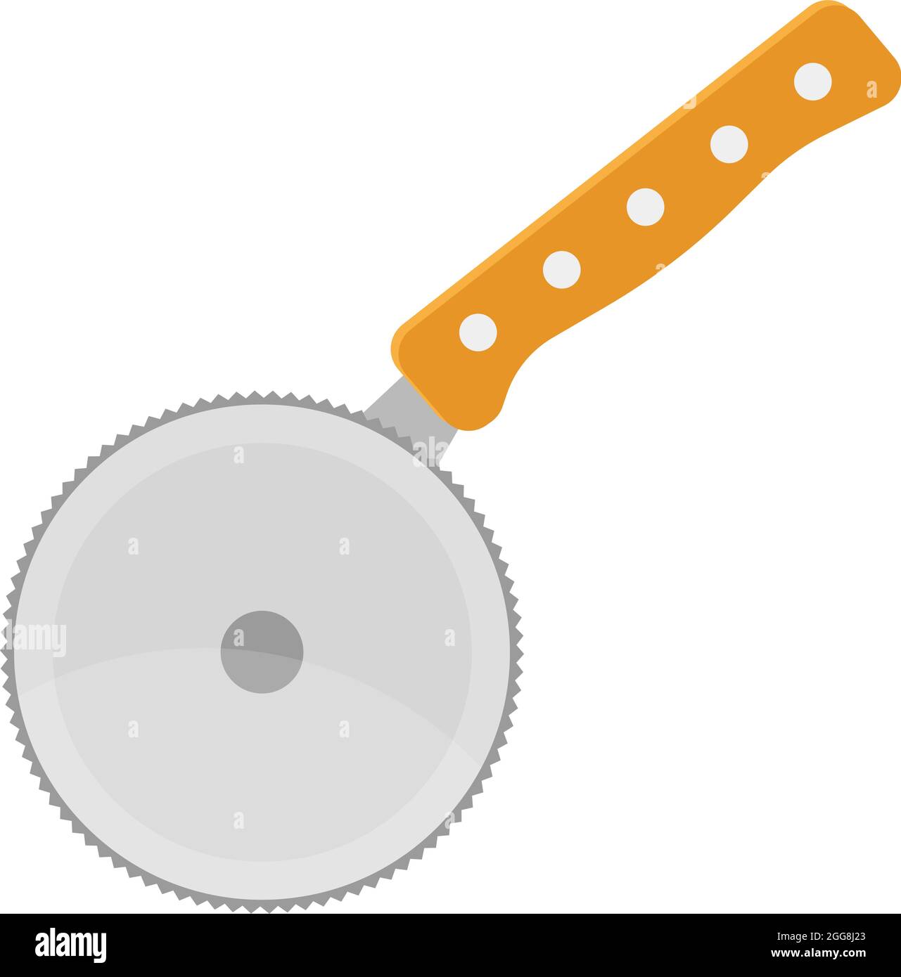 Wooden pizza cutter, illustration, vector on a white background Stock ...