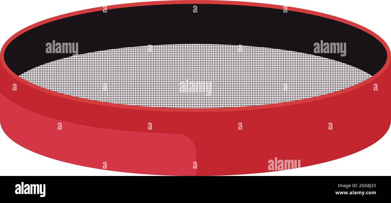 Red sieve, illustration, vector on a white background Stock Vector ...