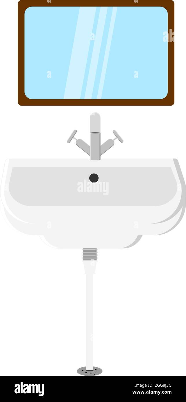 Bathroom sink, illustration, vector on a white background Stock Vector ...
