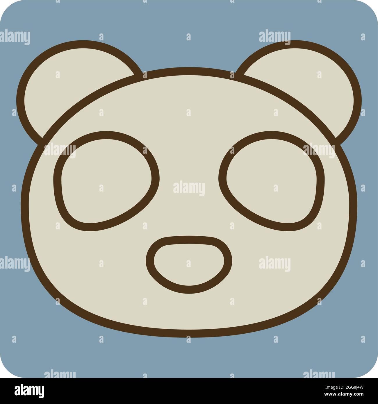 Brown panda head, illustration, vector, on a white background Stock ...