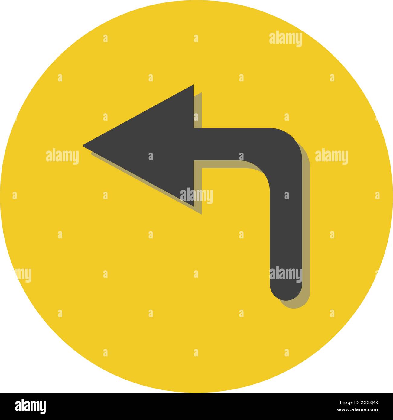 Previous arrow, illustration, vector, on a white background Stock ...