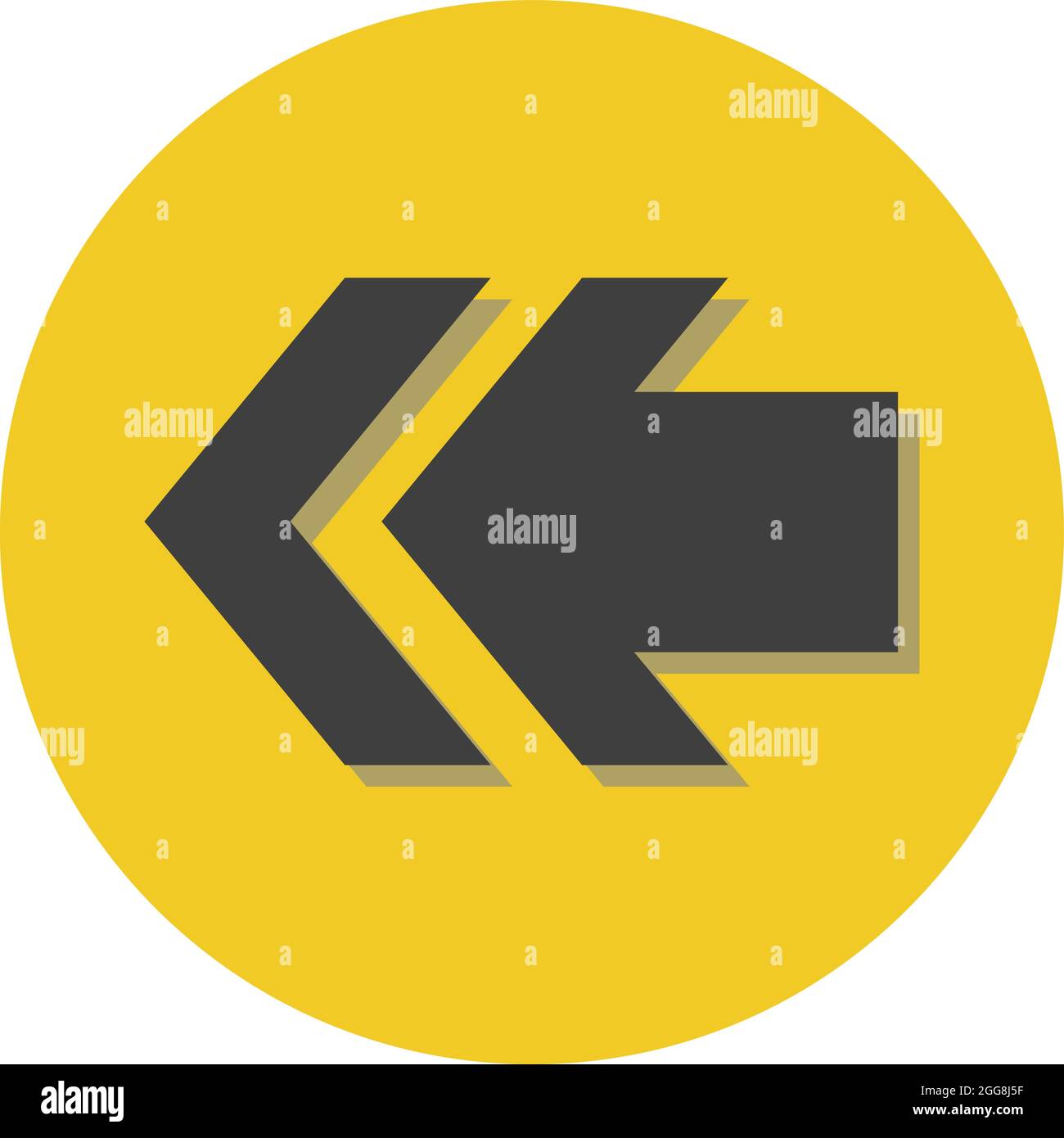 Previous arrow button, illustration, vector, on a white background ...