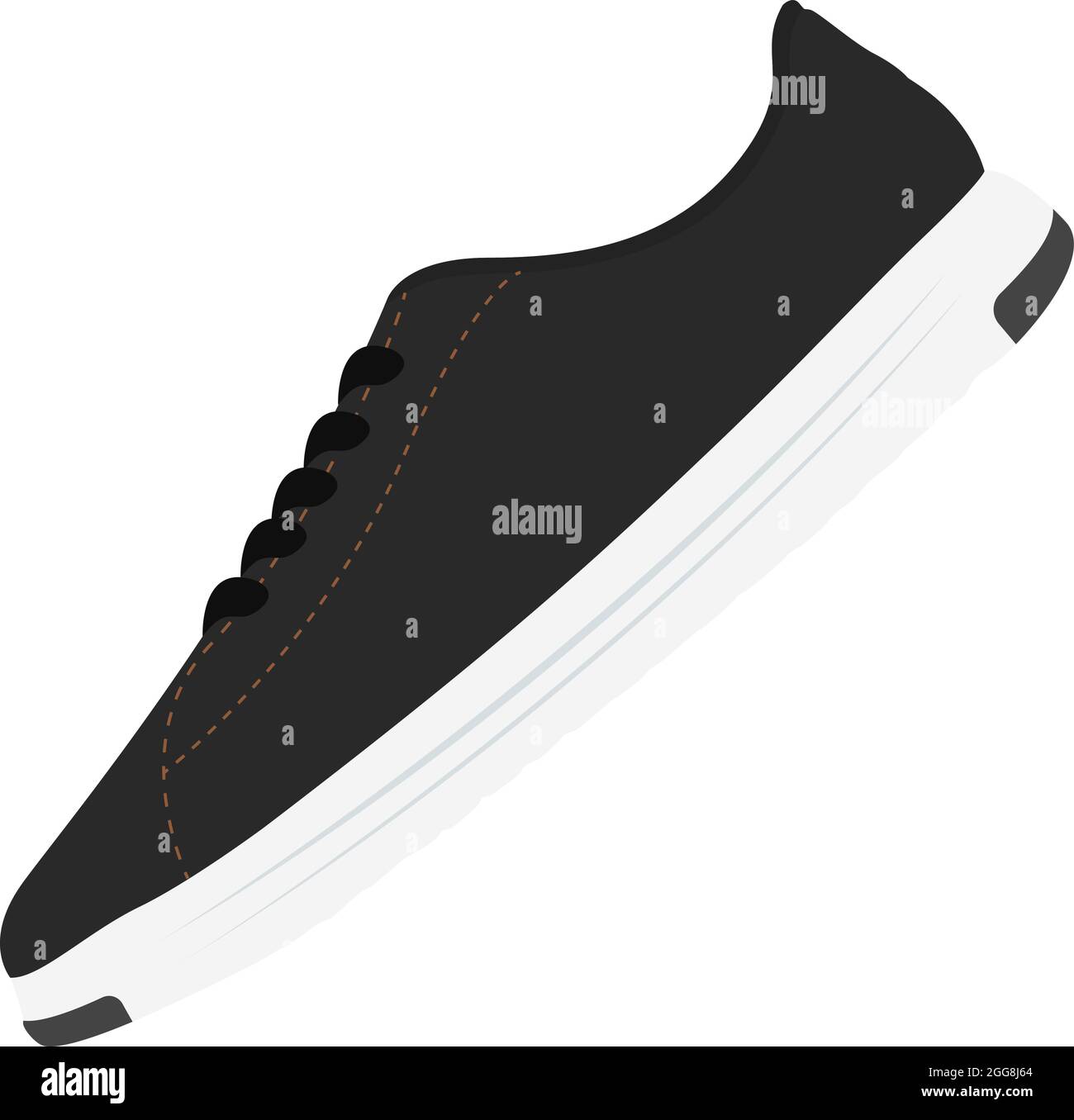 Black shoe, illustration, vector on a white background Stock Vector ...