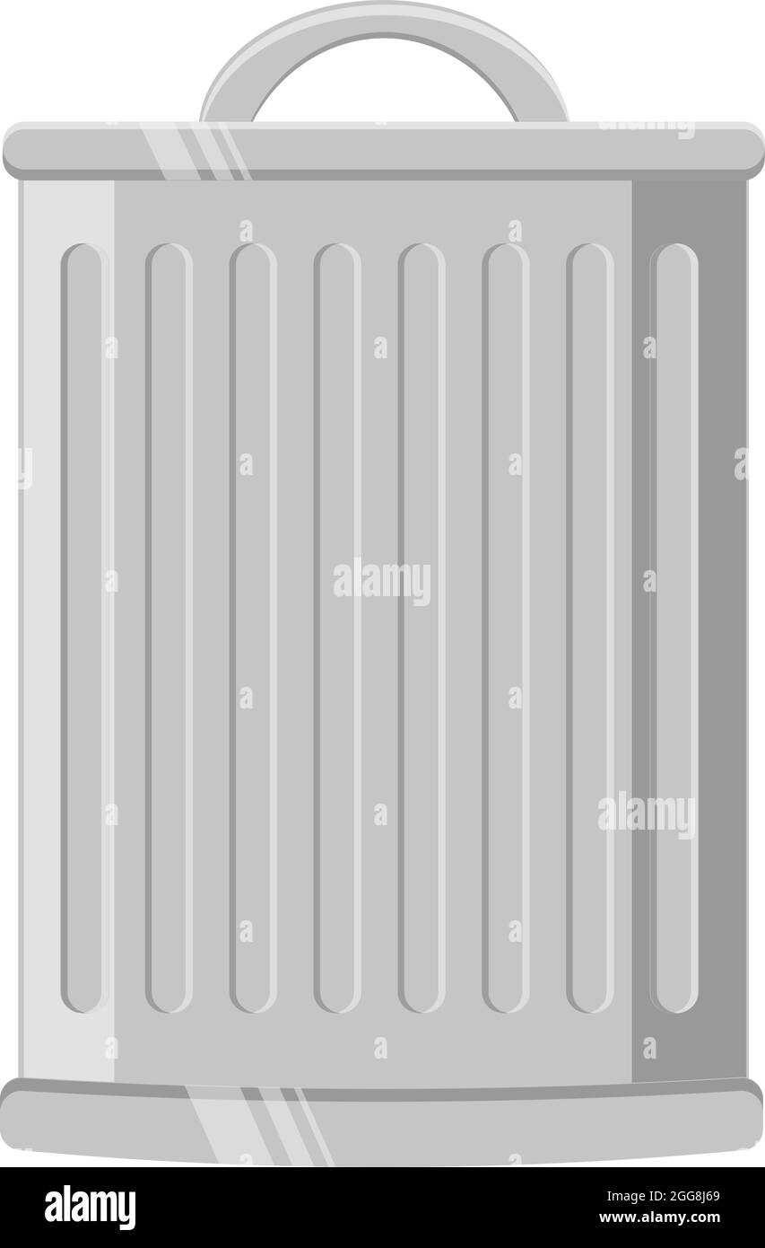 Grey dustbin, illustration, vector on a white background Stock Vector ...