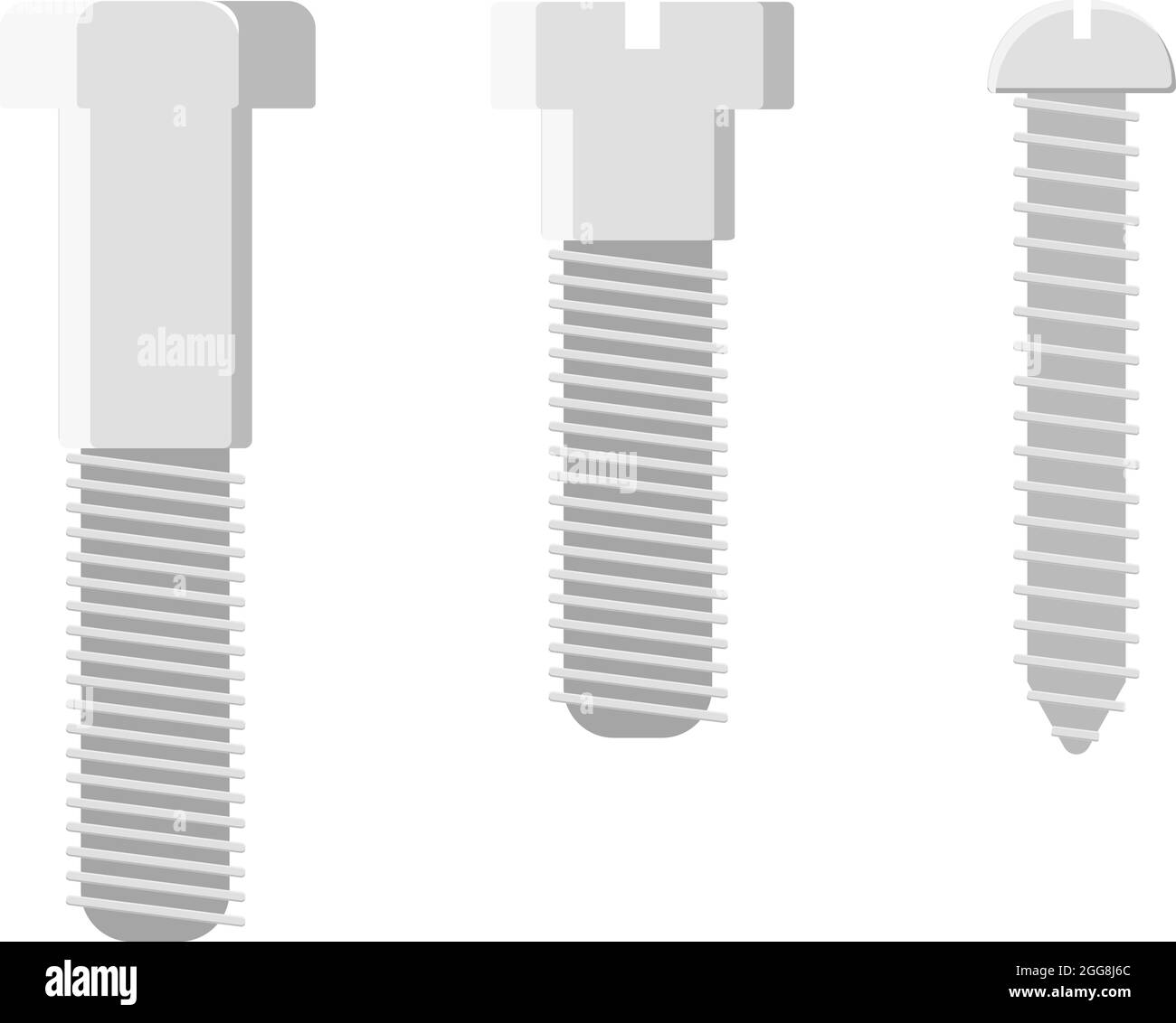Metal screws, illustration, vector on a white background Stock Vector ...