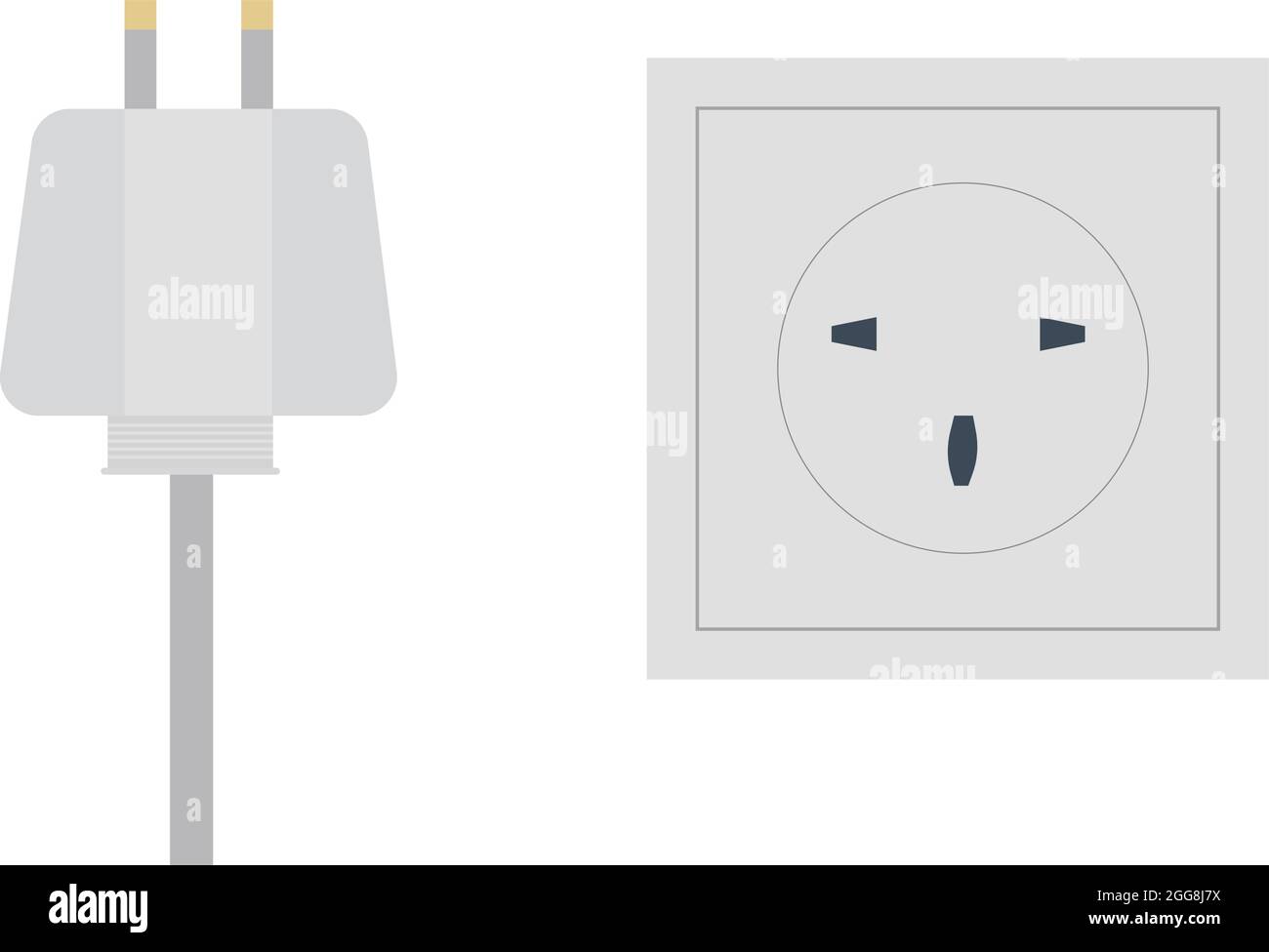 Electric plug, illustration, vector on a white background Stock Vector ...