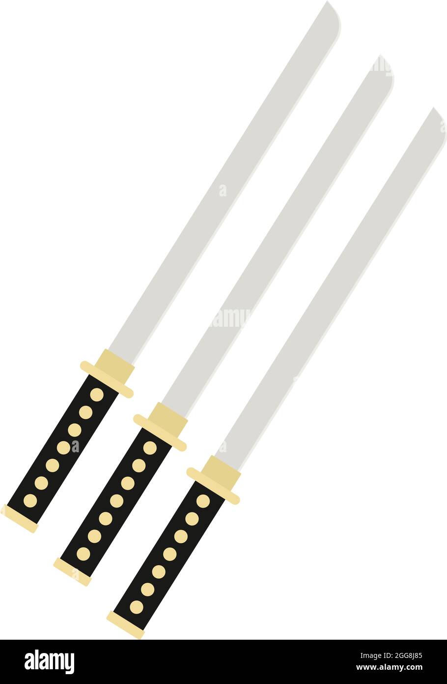 Three swords, illustration, vector on a white background Stock Vector ...