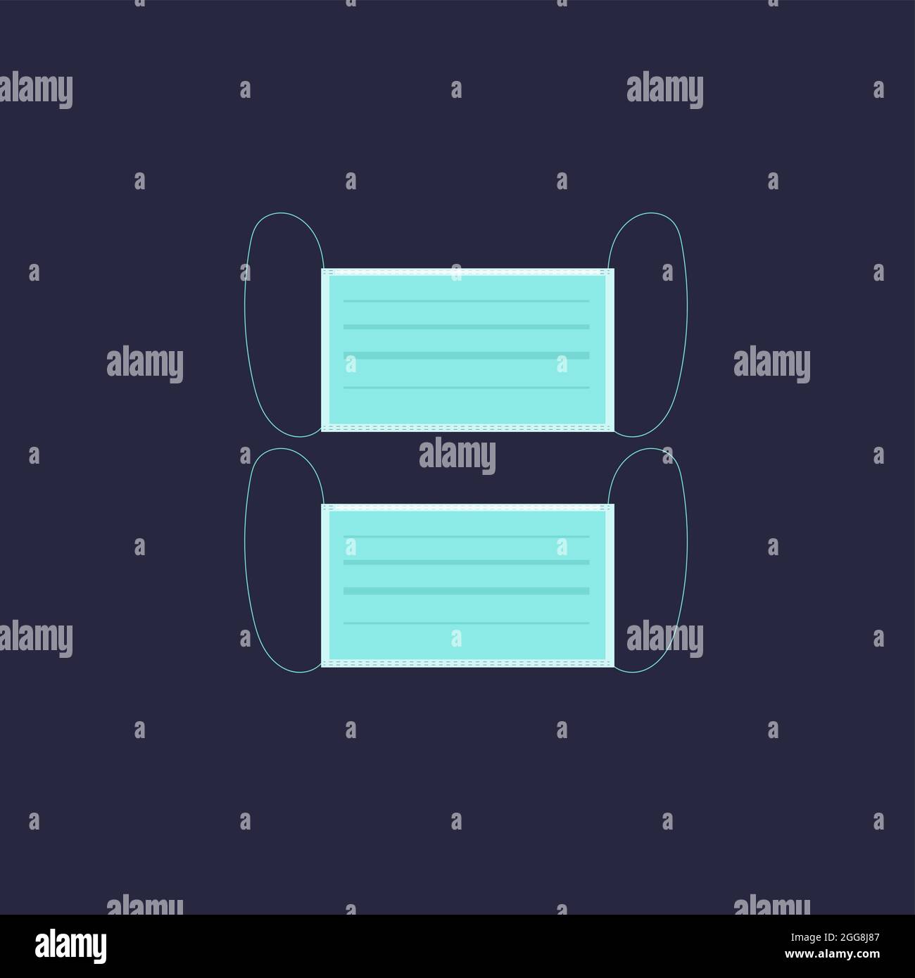 Two face masks, illustration, vector on a purple background Stock ...