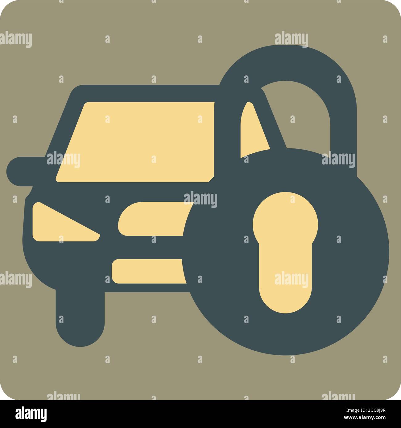 Car with safety lock, illustration, vector, on a white background Stock ...