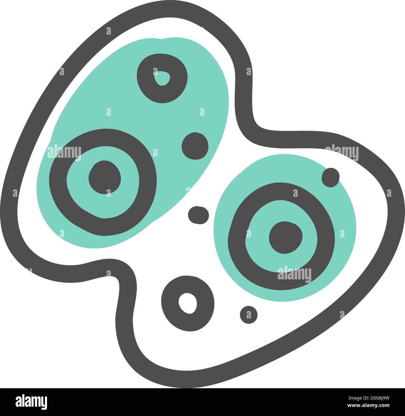 Blue bacteria, illustration, vector, on a white background Stock Vector ...