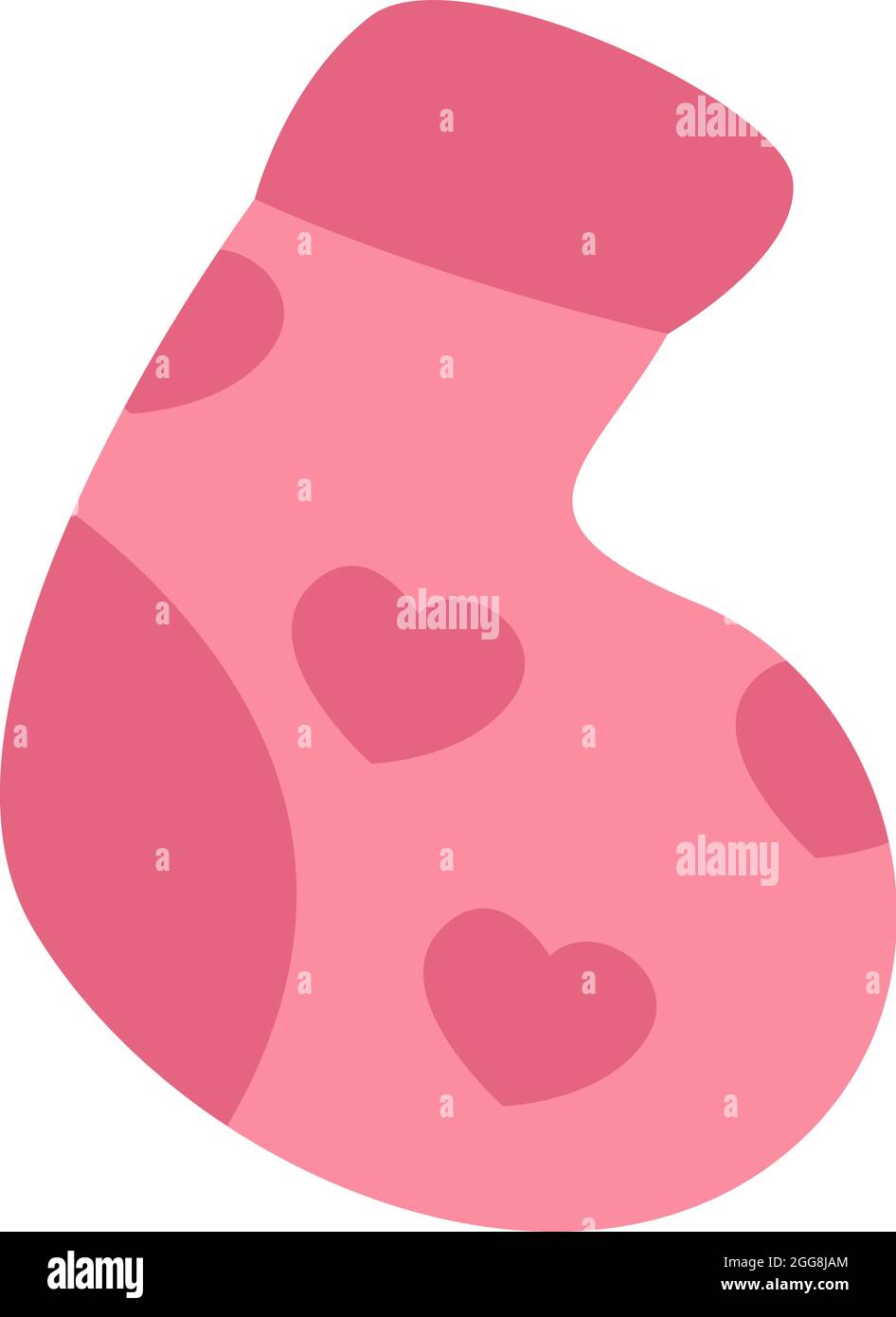 Pink baby sock, illustration, vector, on a white background Stock ...