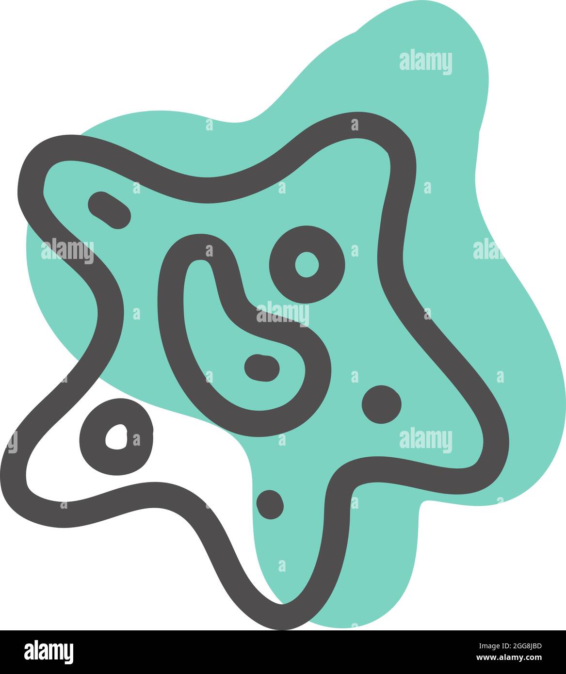 Bacteria star shape, illustration, vector, on a white background Stock ...