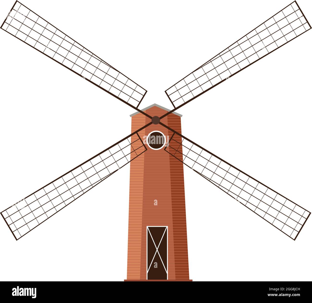 Big windmill, illustration, vector on a white background Stock Vector ...