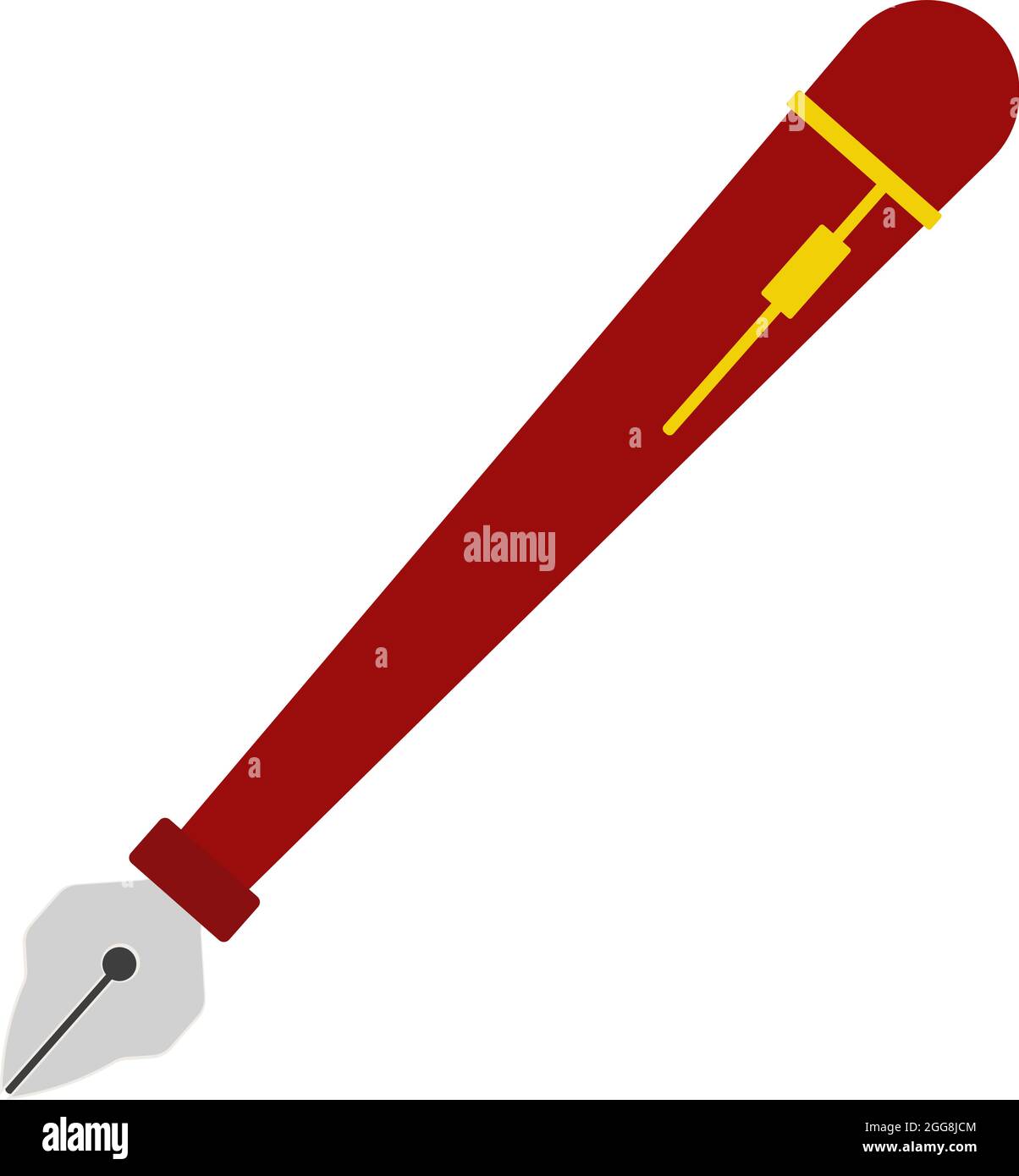 Red ink pen, illustration, vector on a white background Stock Vector ...