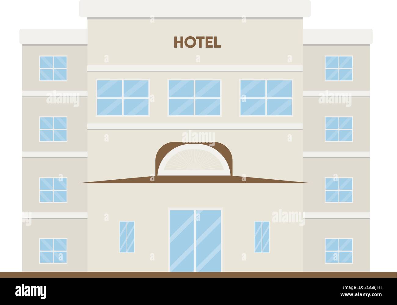 Big white hotel, illustration, vector on a white background Stock ...