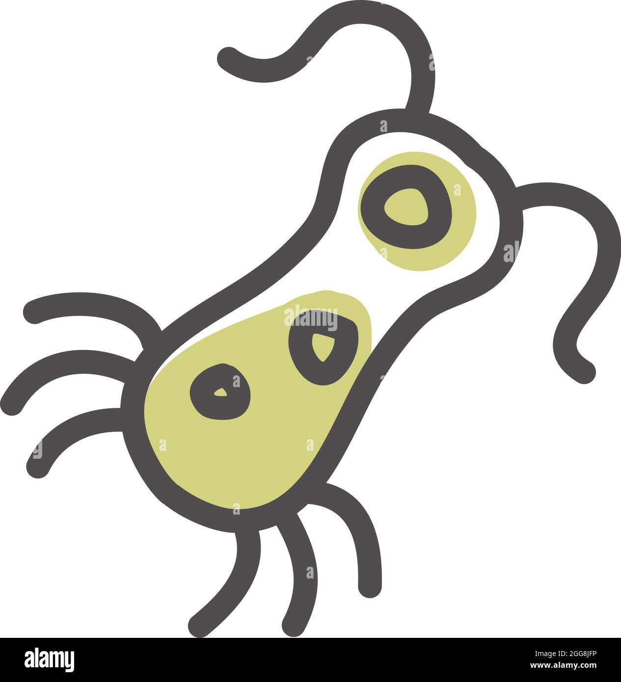 Bacteria with legs, illustration, vector, on a white background Stock ...