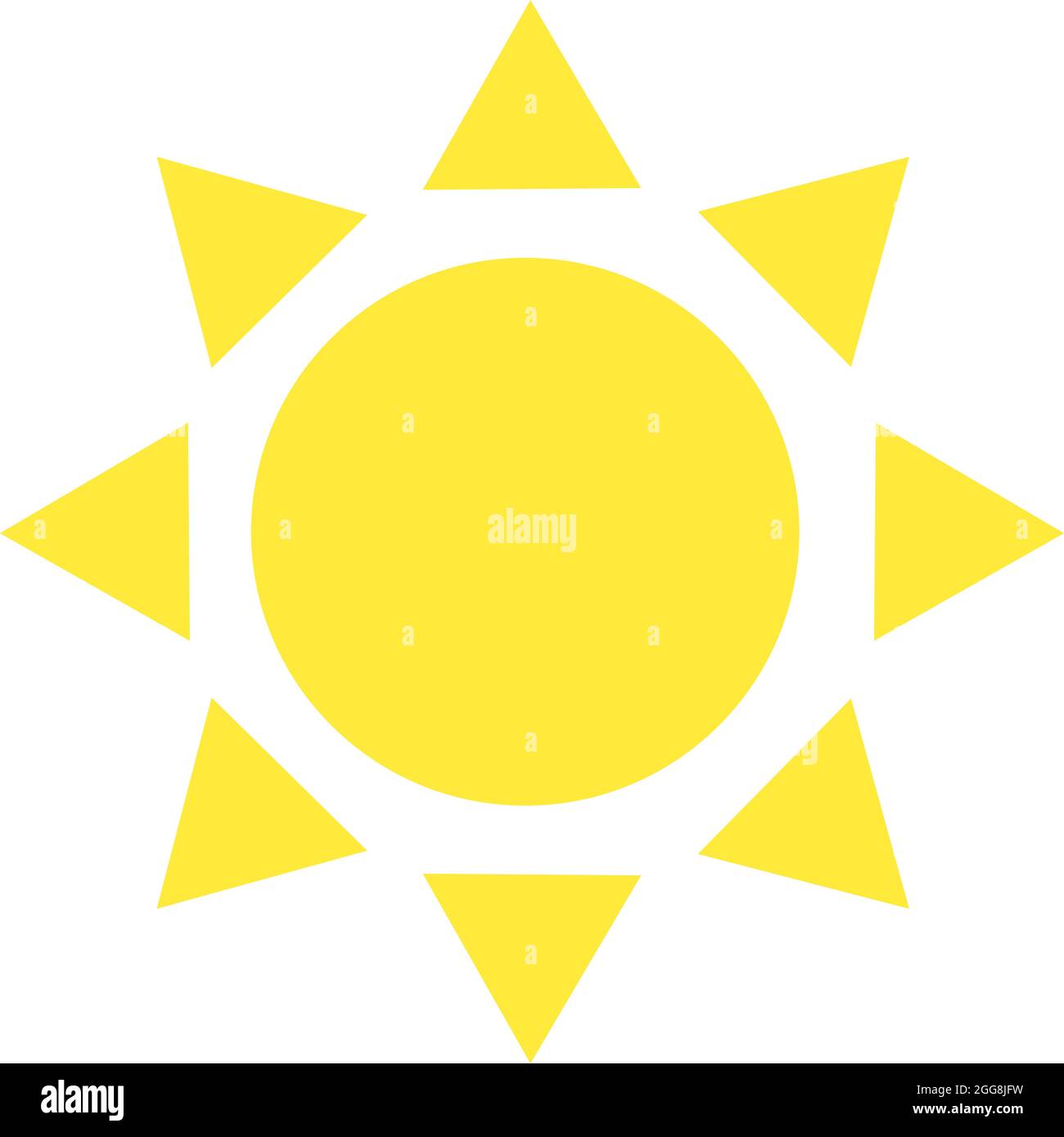 Yellow sun, illustration, vector, on a white background Stock Vector ...