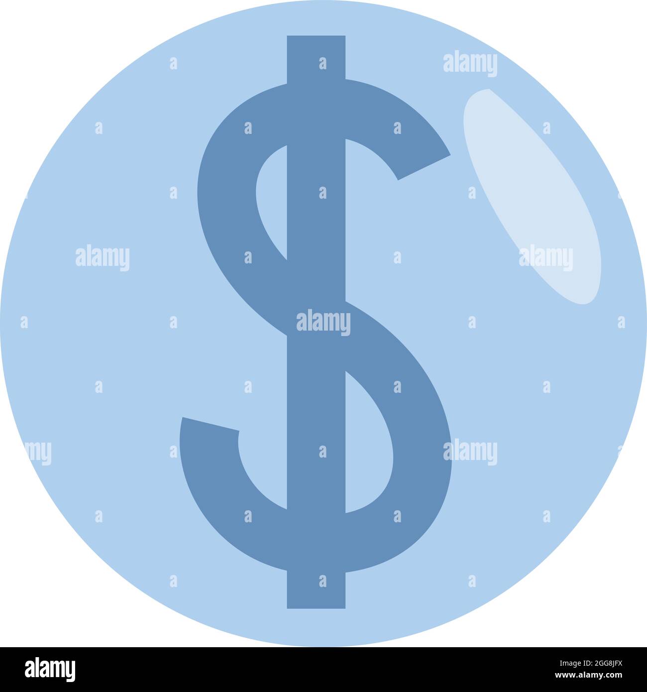 Blue dollar sign, illustration, vector, on a white background Stock ...