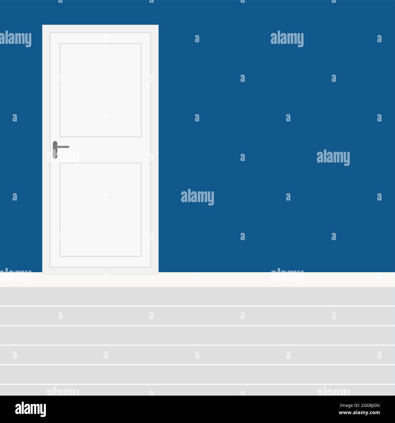 White door, illustration, vector on a white background Stock Vector ...