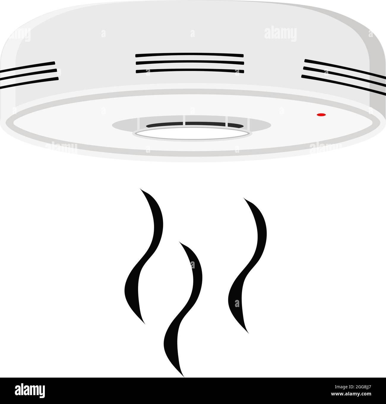 White smoke alarm, illustration, vector on a white background Stock ...
