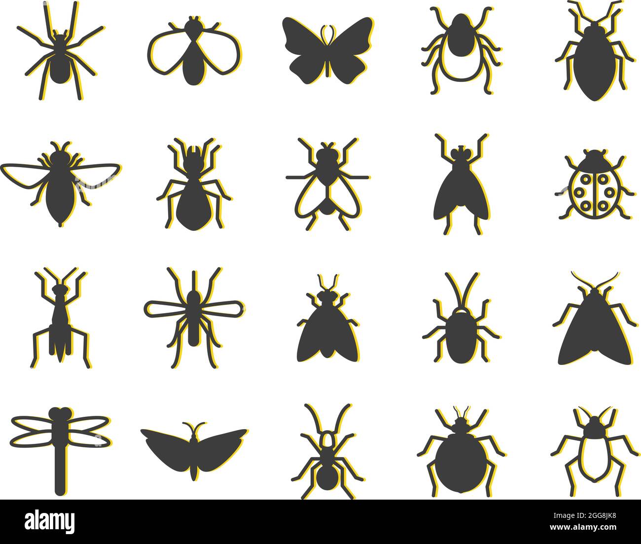 Flying insects, illustration, vector, on a white background Stock ...